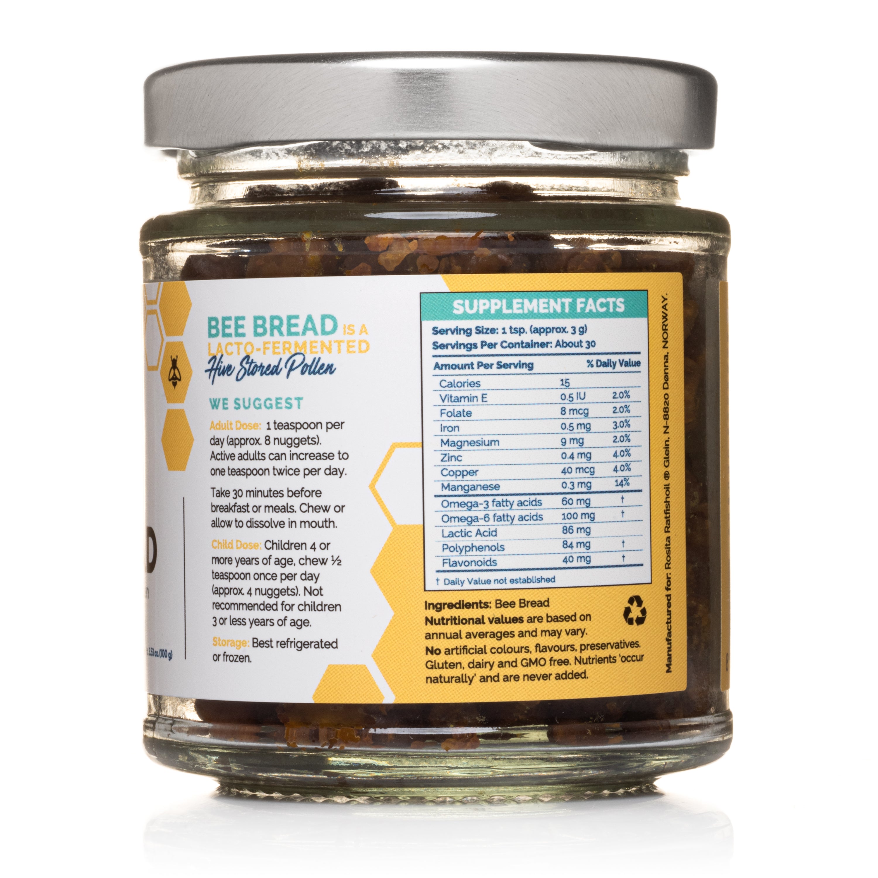 Bee Bread | Wild & Raw Lacto-Fermented Bee Pollen | Rosita® USA